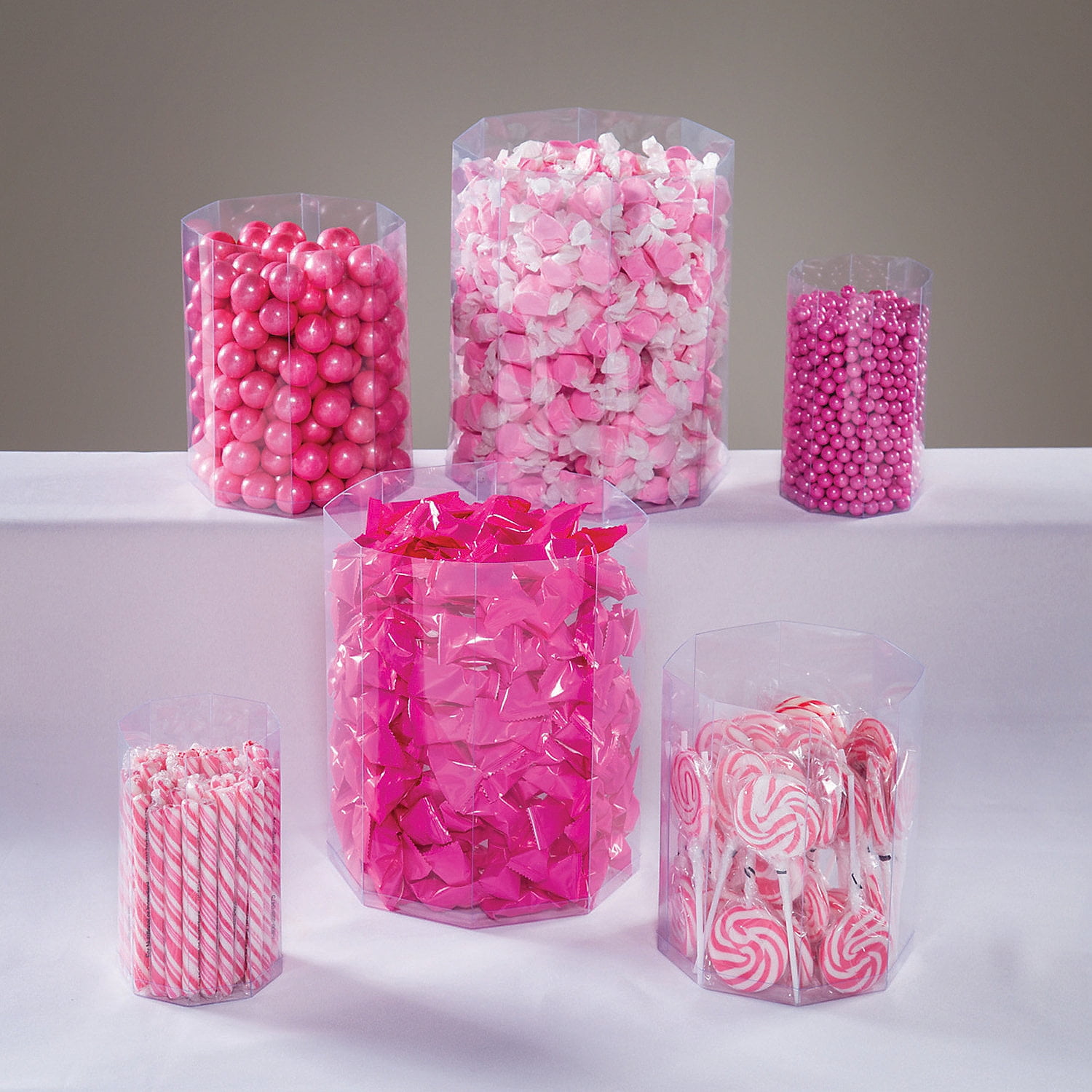 Bulk 24 Pieces Plastic Clear Octagon Candy Containers - Walmart.com