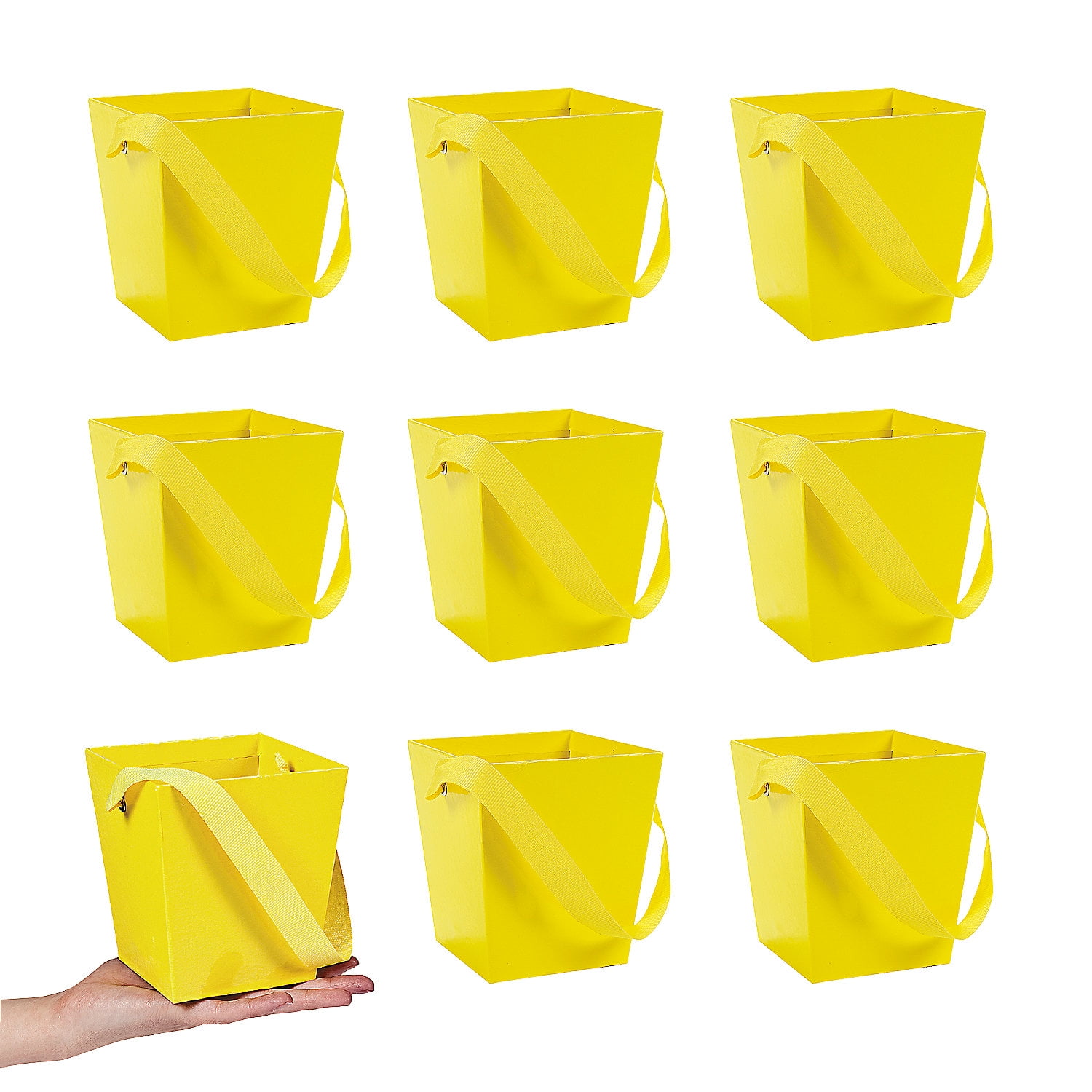 Bulk 24 Pieces Yellow Cardboard Buckets with Ribbon Handles - Walmart.com