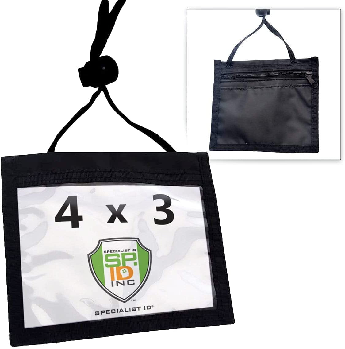 Bulk 25 Pack - Nylon Neck Wallet Badge Holder with Lanyard - 4 X 3 ...