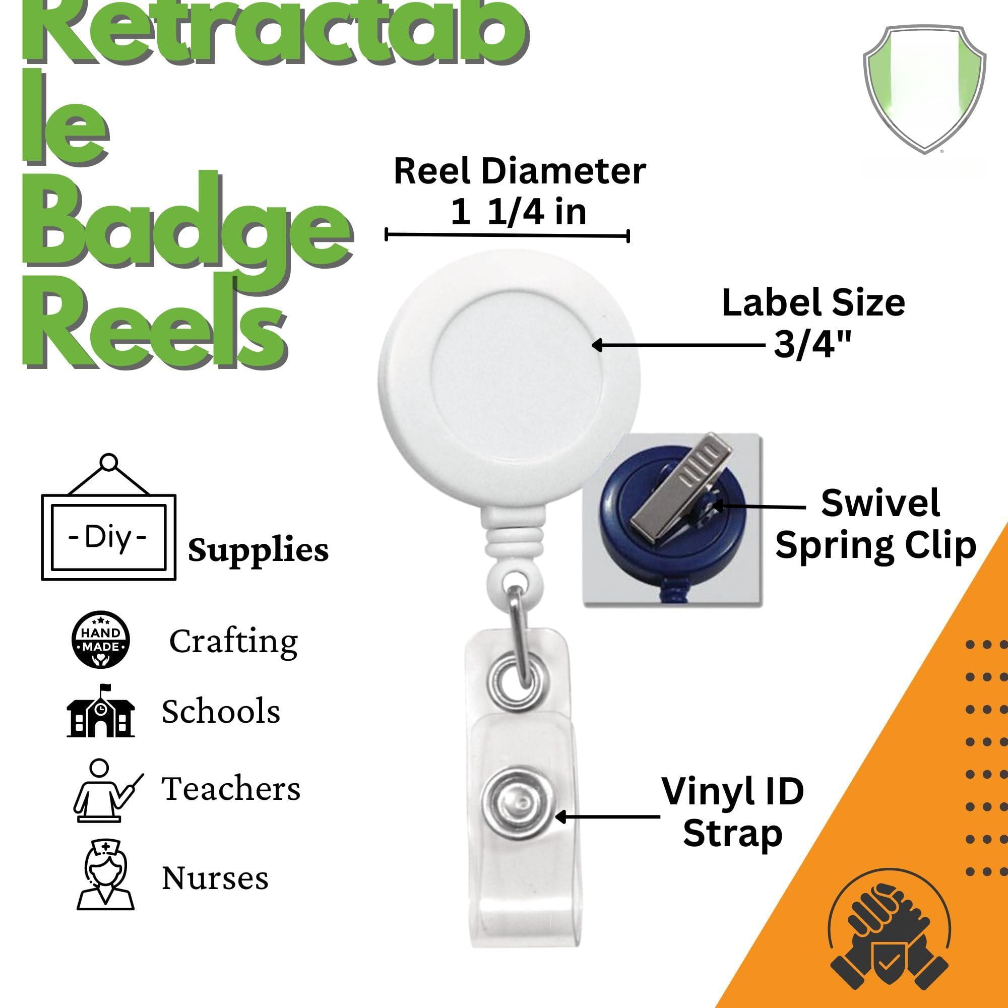 Bulk 25 Pack - Retractable Badge Reels With Swivel Clip On By (white ...