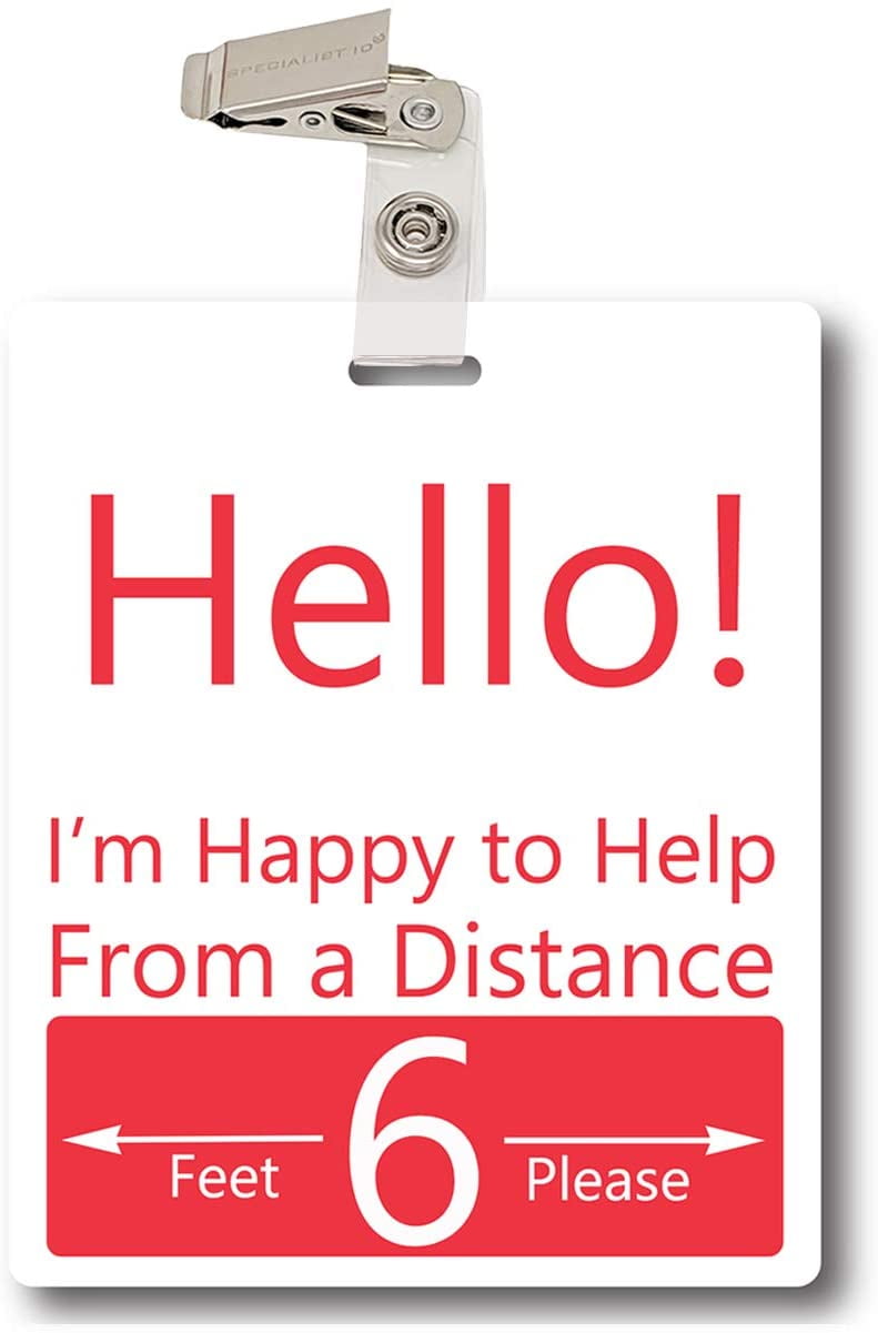 Bulk 25 Pack - Social Distancing Badge Buddies - Extra Large 6 Feet ...