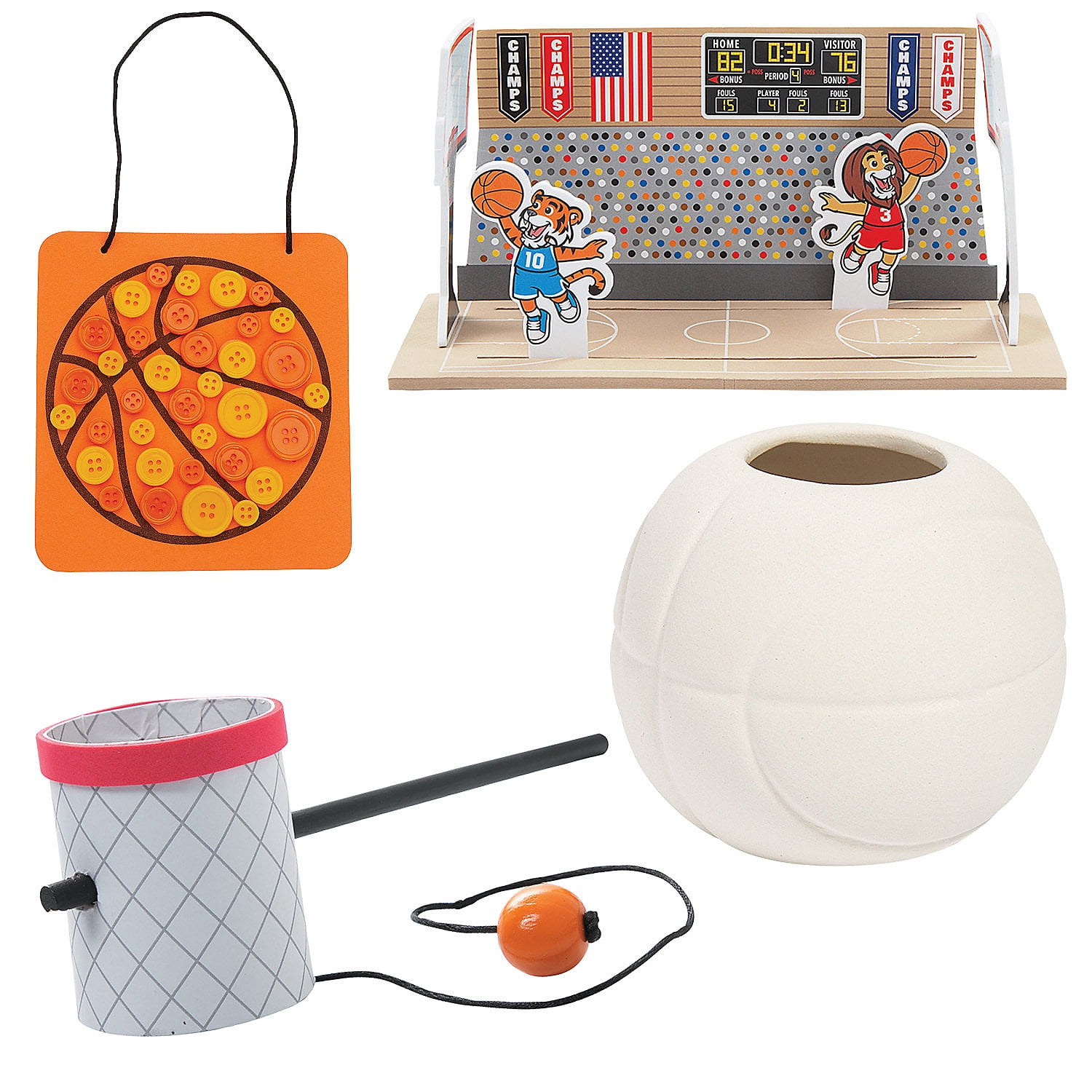 Bulk 48 Pieces Bouncing Basketball Craft Kit Assortment - Walmart.com