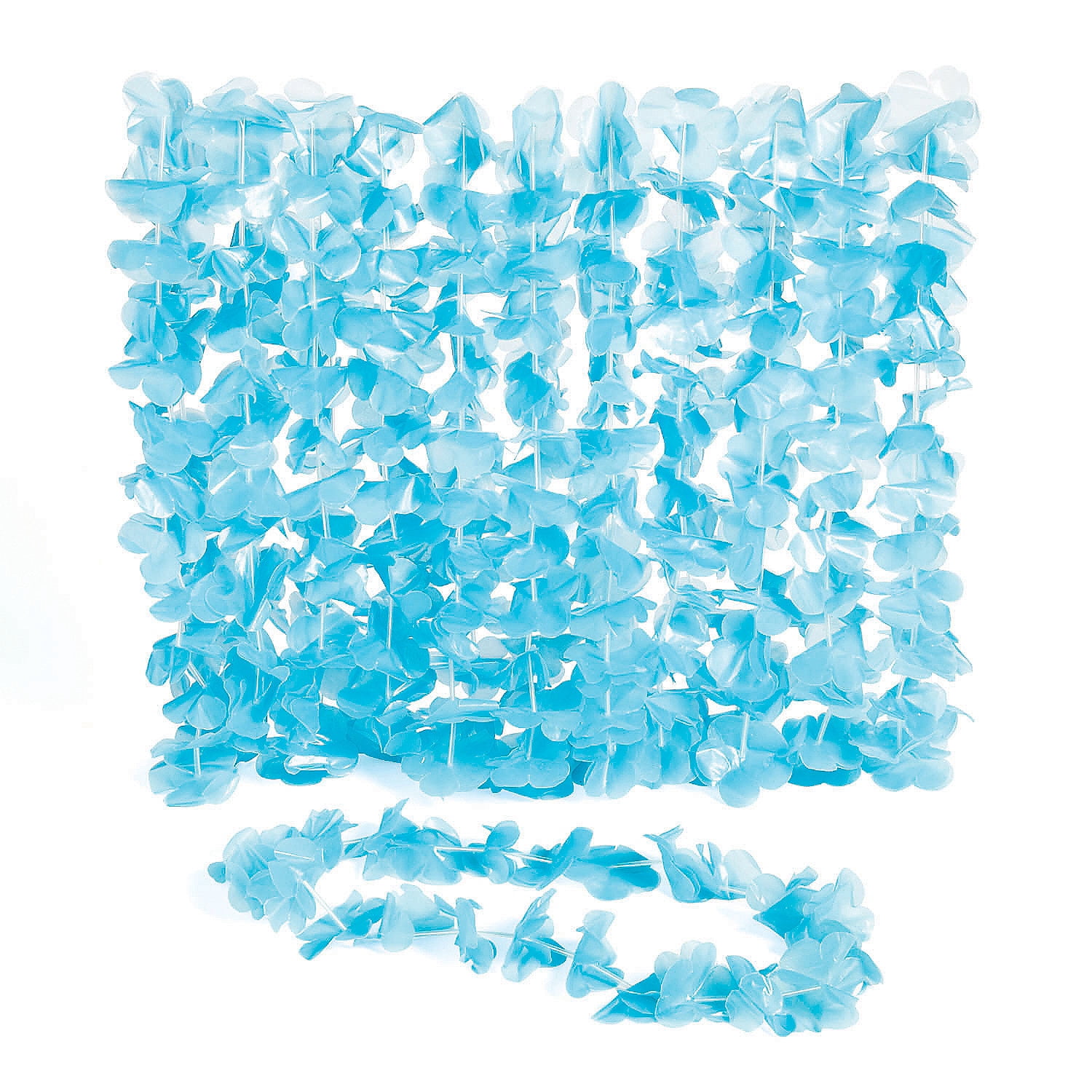 Fun Express, Bulk Light Blue Flower Leis, Plastic, 48 Pieces, 36 Inches ...