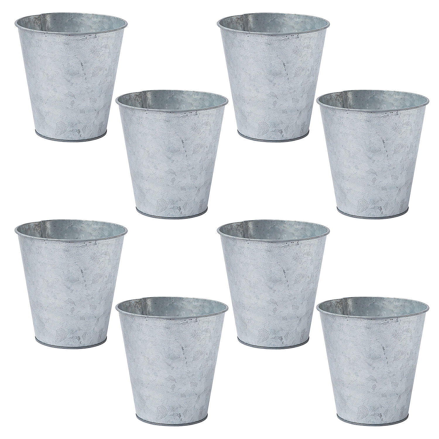 Bulk 48 Pieces Medium Galvanized Pots - Walmart Business Supplies