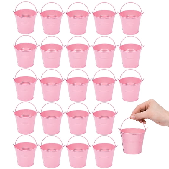 Bulk 48 Pieces Mini Pink Metal Pails - Walmart.com