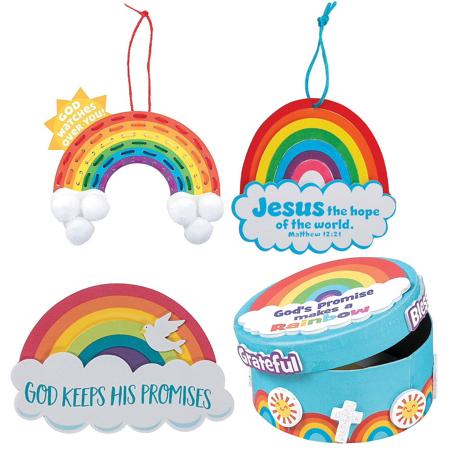 Bulk 48 Pieces Religious Rainbow Craft Kit Assortment Makes 48 ...