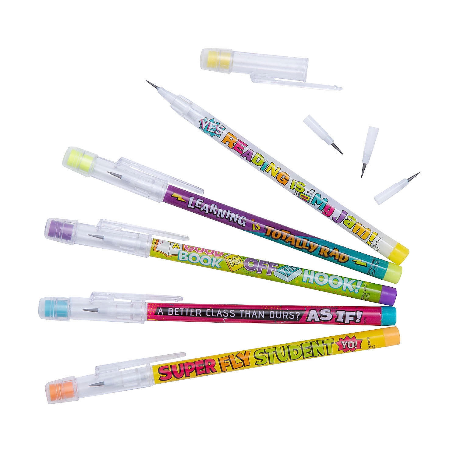 Bulk 50 Pc. 90s Theme Stacking Point Pencil Assortment - Walmart.com