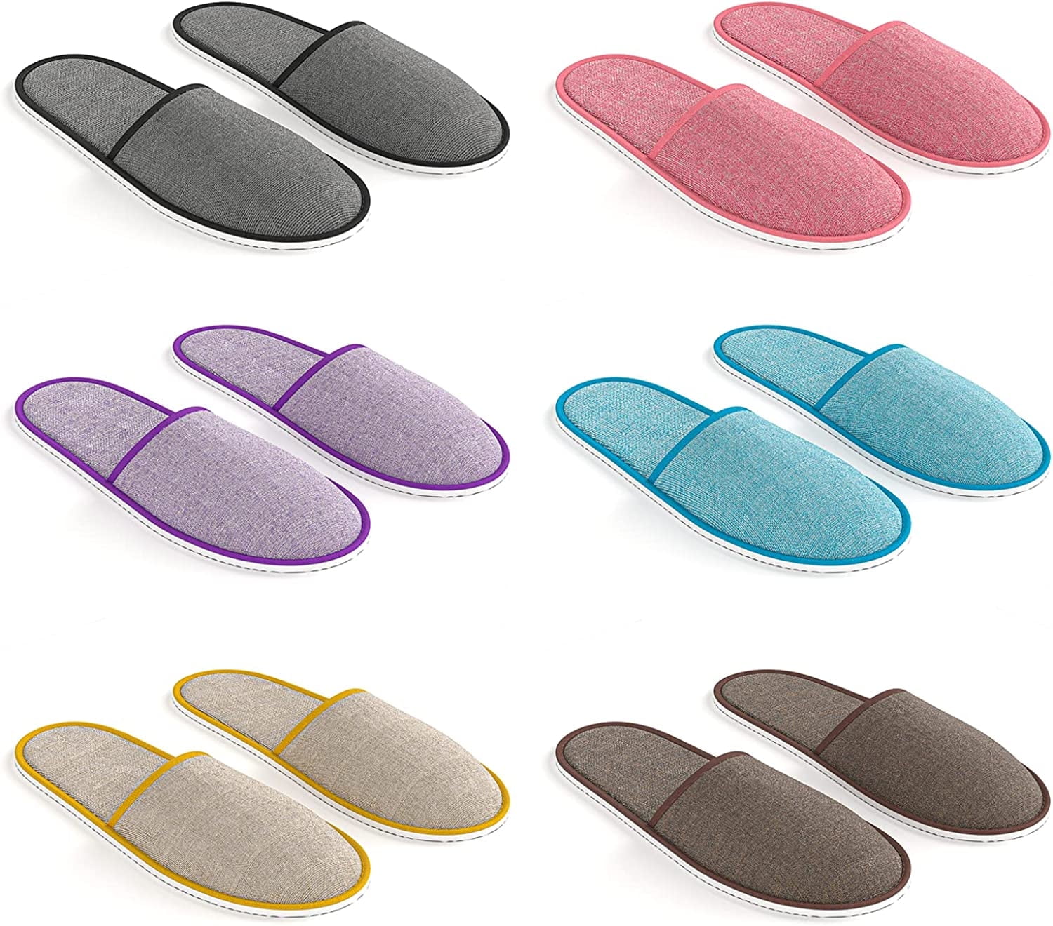 Bulk 60 Pairs Disposable Closed Toe House Slippers for Family, Guests ...
