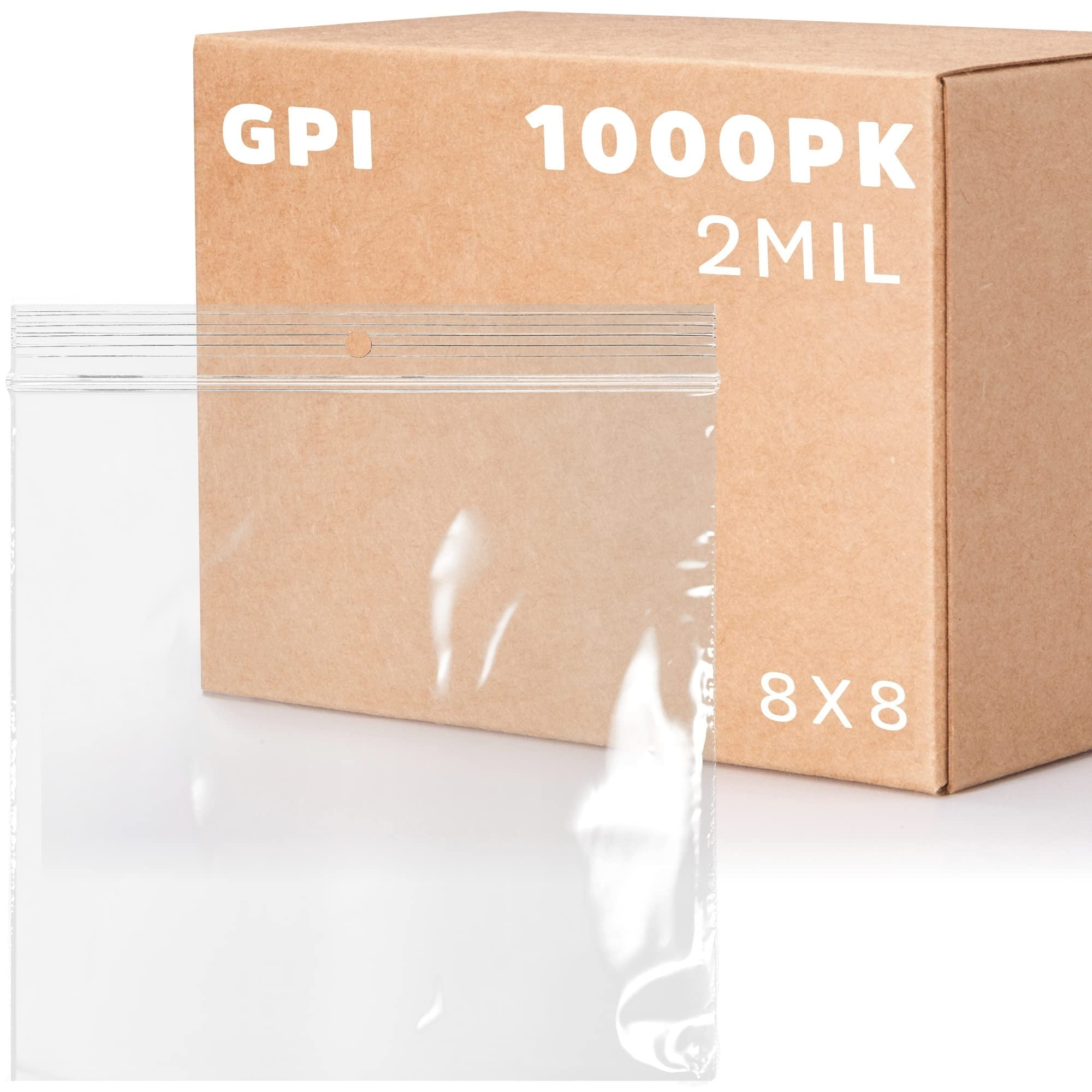 Bulk 8" x 8" Resealable Zip Top Bags 1000 Count, 2 Mil Clear Plastic ...
