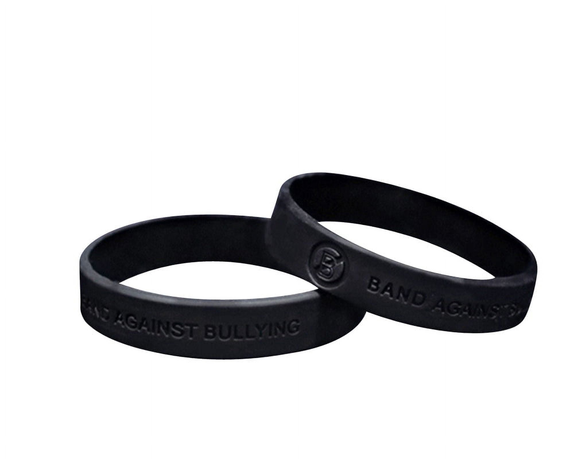 Bulk Anti Bullying Child Sized Black Silicone Bracelets (100 Bracelets ...