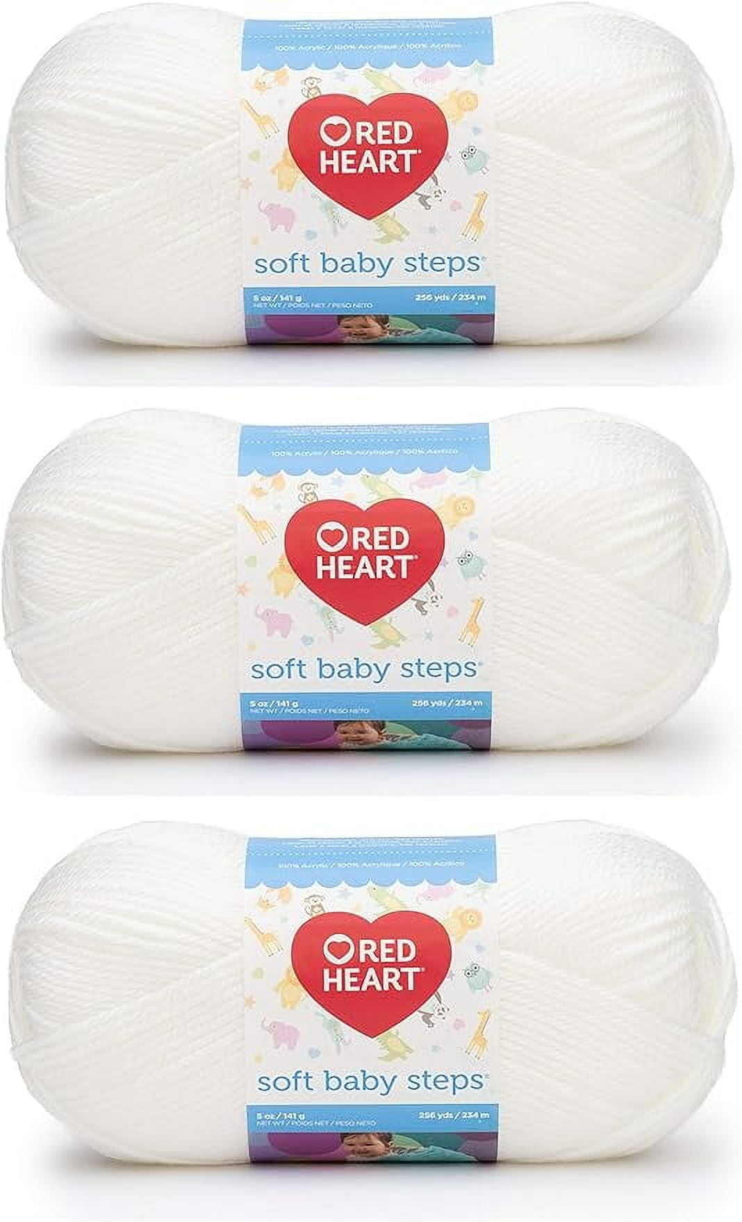 Bulk Buy: Red Heart Soft Baby Steps Yarn (3-Pack) White E746-9600 ...