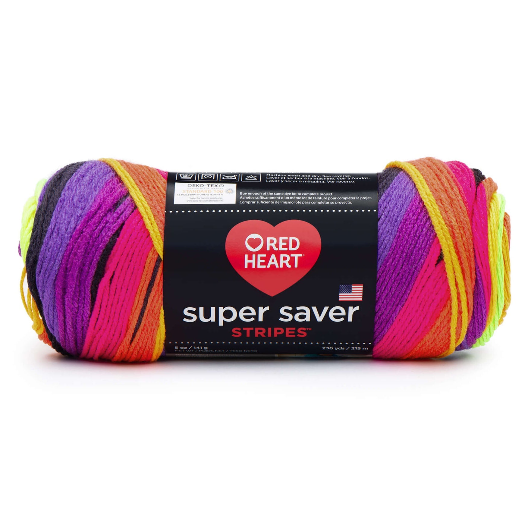 Bulk Buy: Red Heart Super Saver (2-Pack) (Bright Stripe, 5 oz Each ...