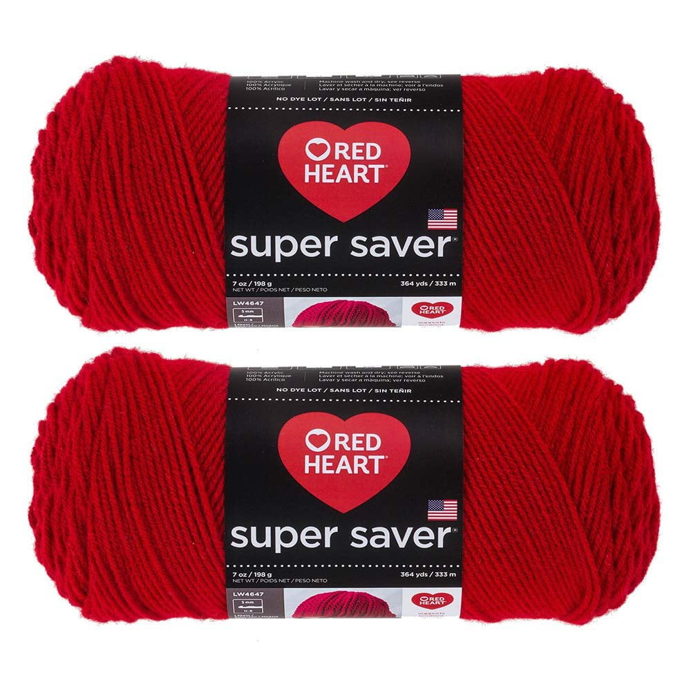 Bulk Buy: Red Heart Super Saver 2-pack Cherry Red, 7 oz each skein ...