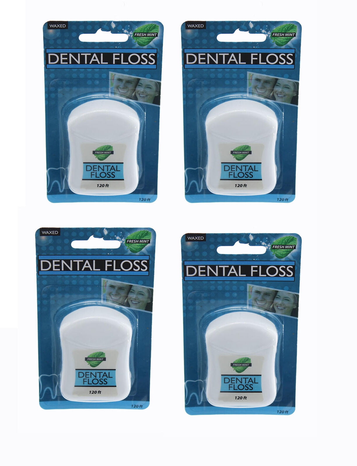 Fresh Mint Waxed Dental Floss 120 Feet 4 pack - Walmart.com