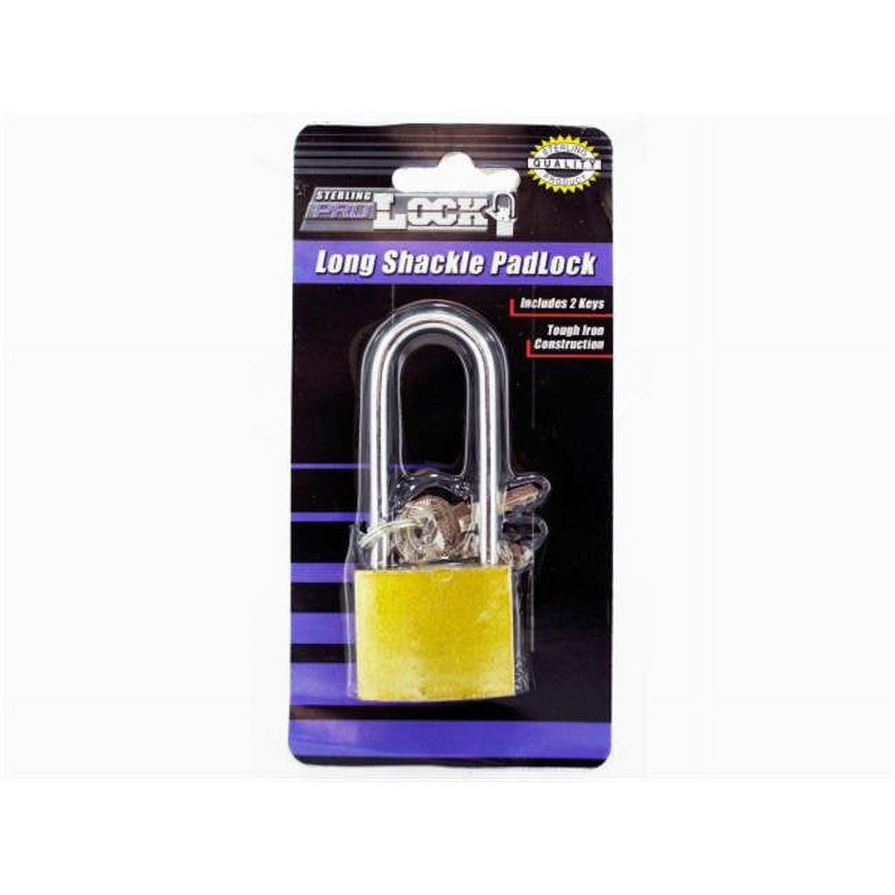 Bulk Buys LL200-72 Iron Long Shackle Padlock With 3 Keys -Pack of 72 ...