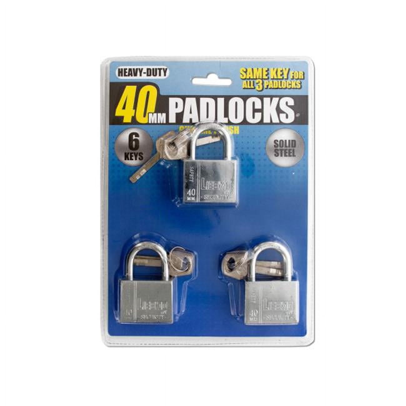 Bulk Buys OF645-1 Keyed Alike Chrome Finish Steel Padlocks - Walmart.com