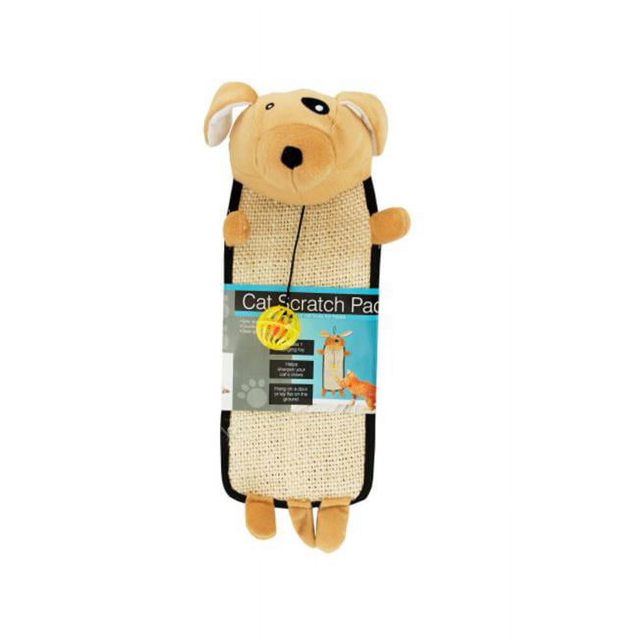 Bulk Buys OF801-2 Plush Dog Shaped Cat Scratch Pad with Dangle Toy ...