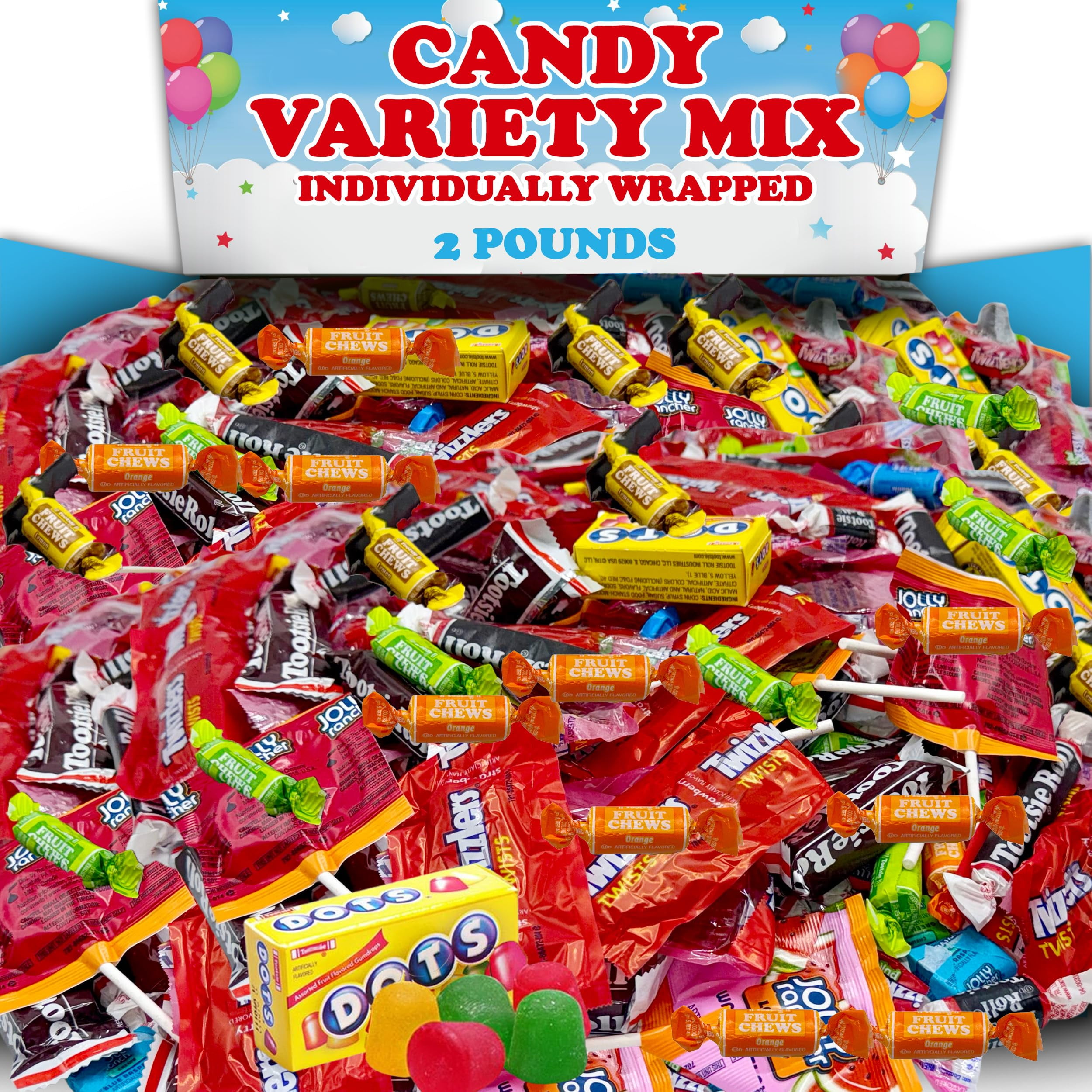 Bulk Candy Variety Pack, MZF22 2 Lbs Birthday Pinata Candy Party Mix ...