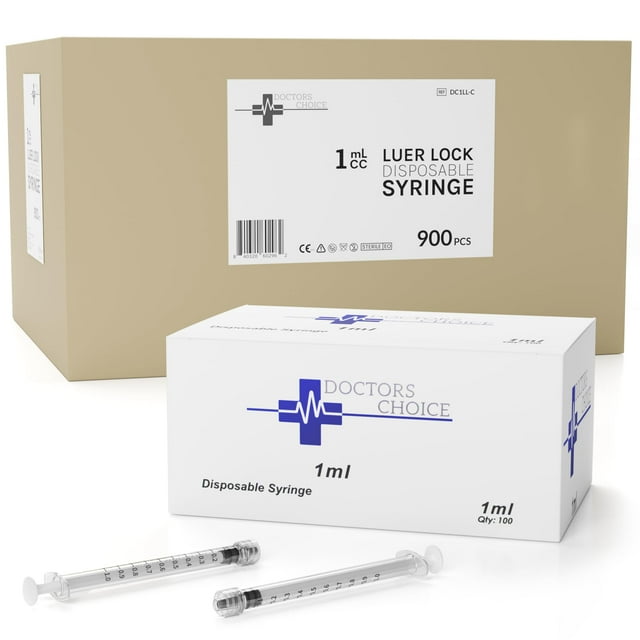 Bulk Case 1ml Luer Lock Syringe Sterile With Individually Sealed