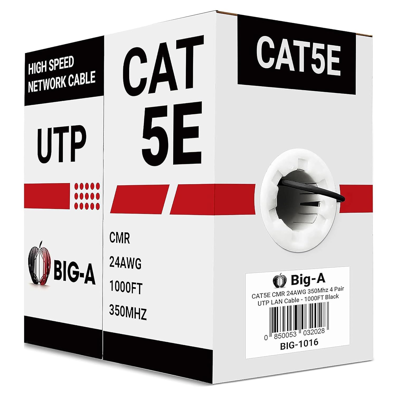 Bulk Cat5e Cable 1000ft 24AWG Solid 4 Pair Cat5e Ethernet Cable, Unshielded Twisted Pair UTP ...
