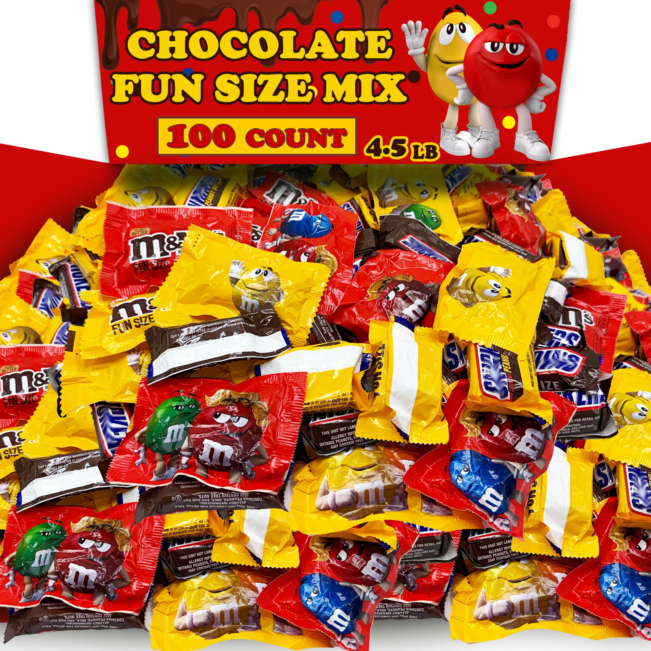Bulk Chocolate Candy Assortment SAF21 Mix, 4.5 Lbs, Fun Size Candy Bars ...
