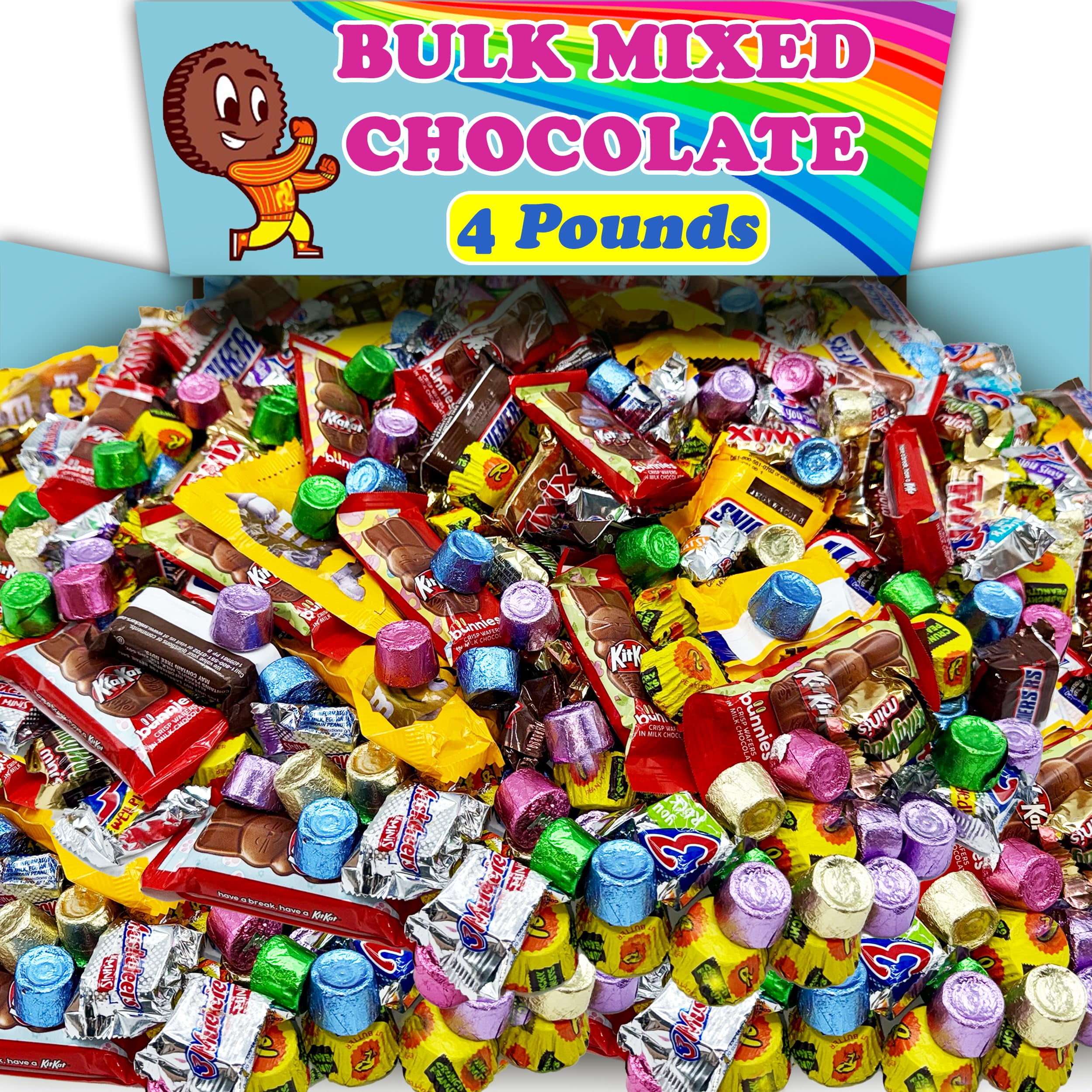 Bulk Chocolate Candy Mix, SBF3 4 Lbs Individually Wrapped Spring ...