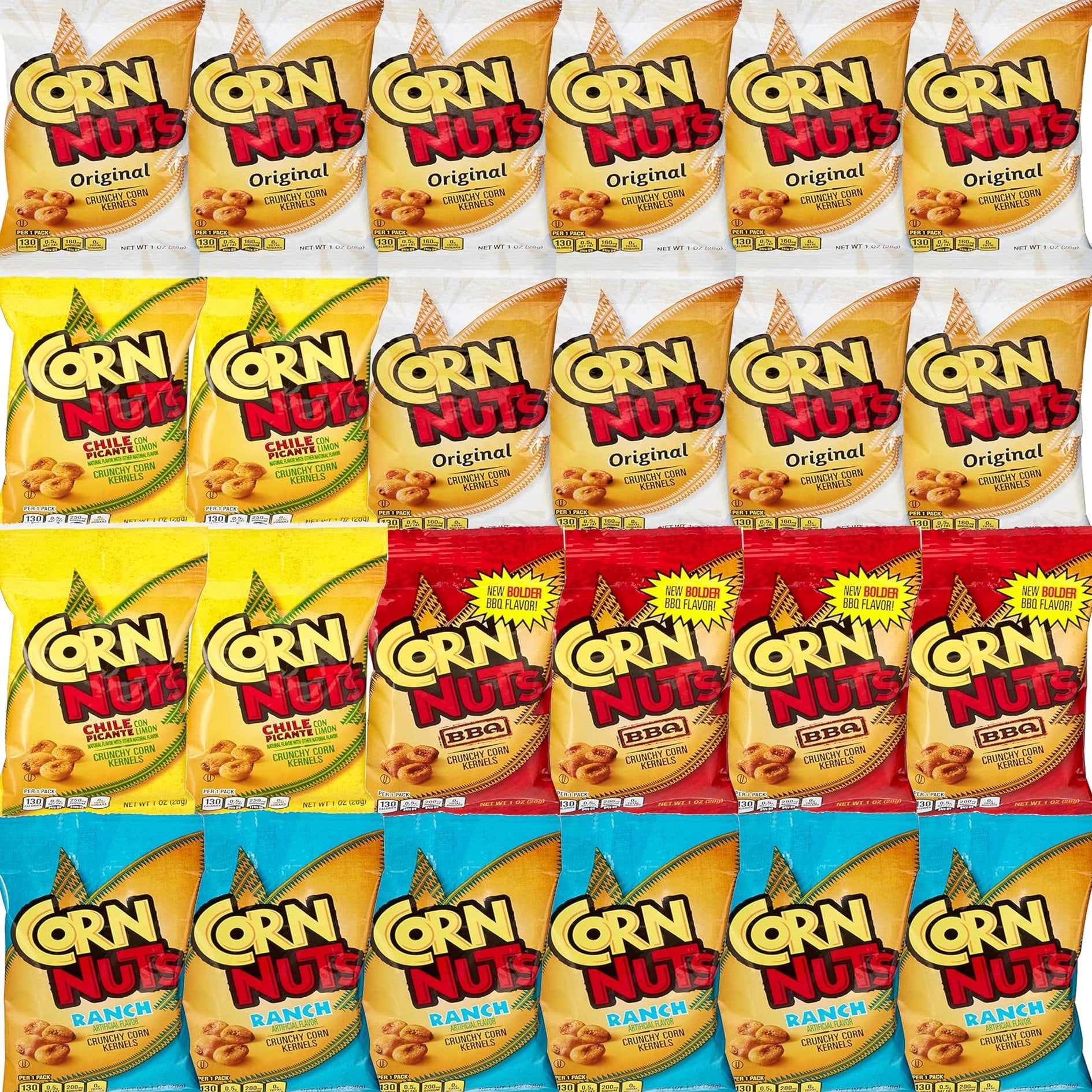 Bulk Corn Nuts Variety Pack - Crunchy Corn Kernels Assortment 24 Count ...
