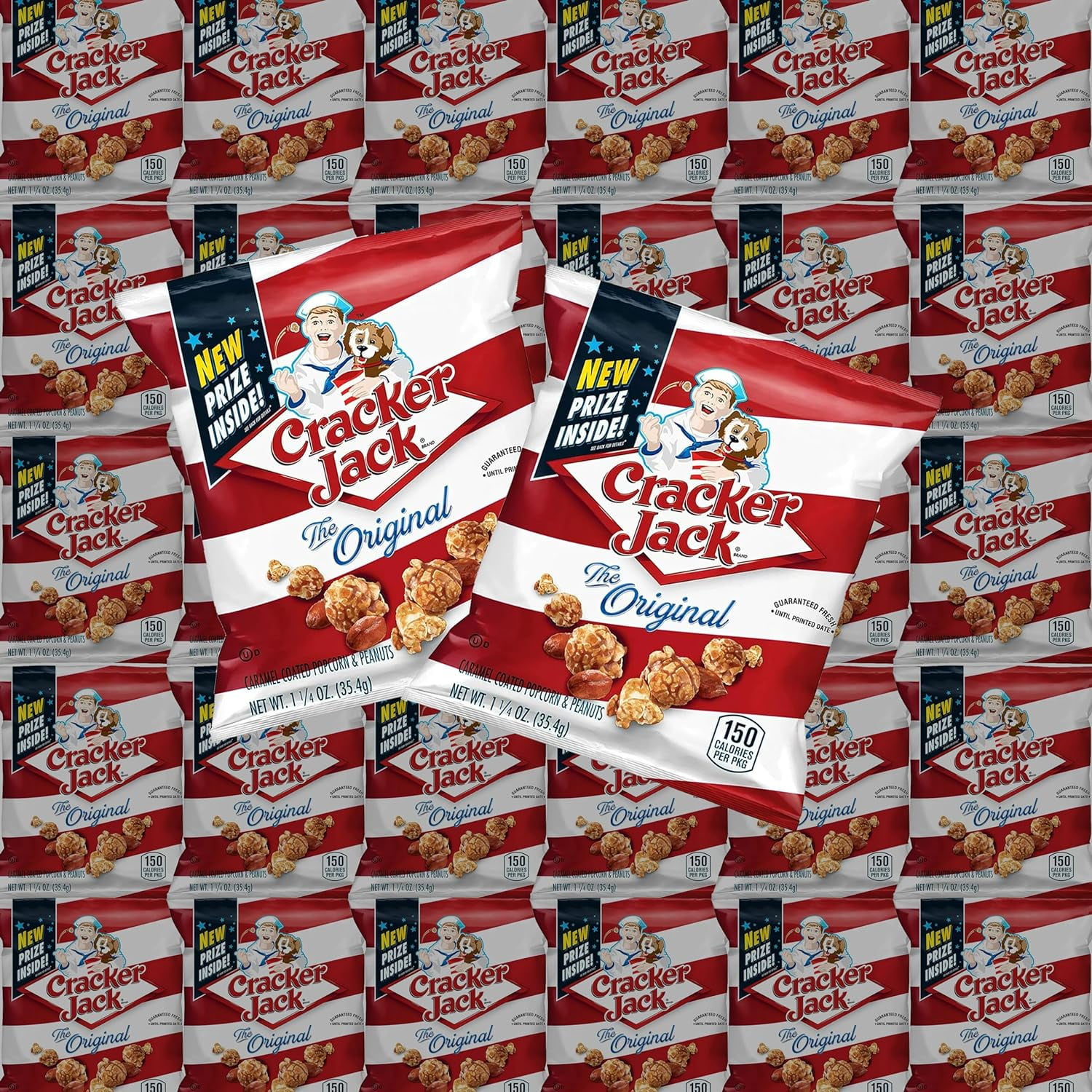 Bulk Cracker Jack Caramel Coated Popcorn and Peanuts, 50 Count / 1.25 ...