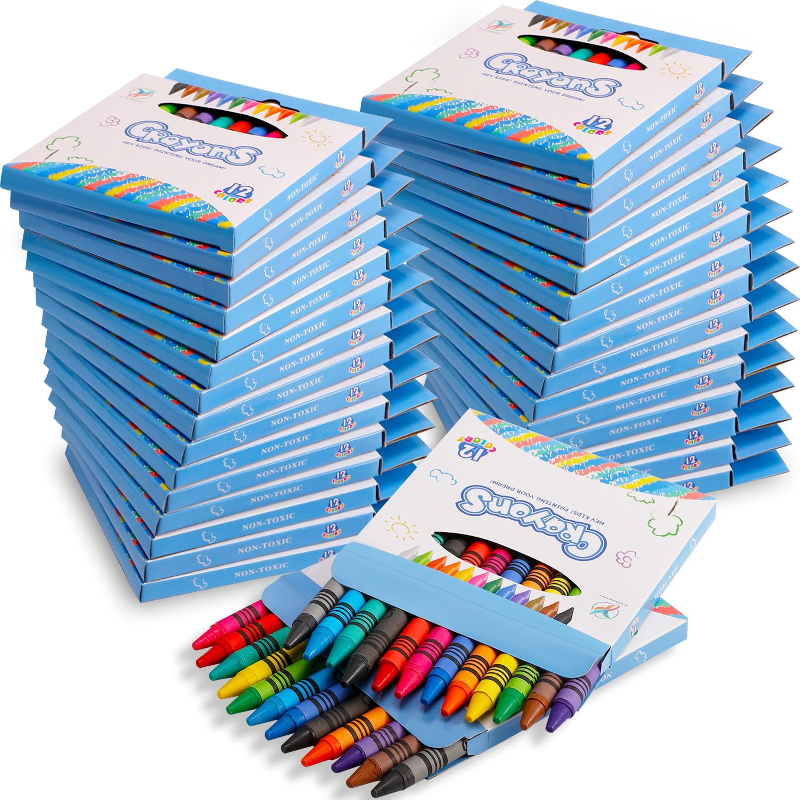 Bulk Crayons 30 Box Set 12 Colors Per Box 12 Pack Each - Walmart.com