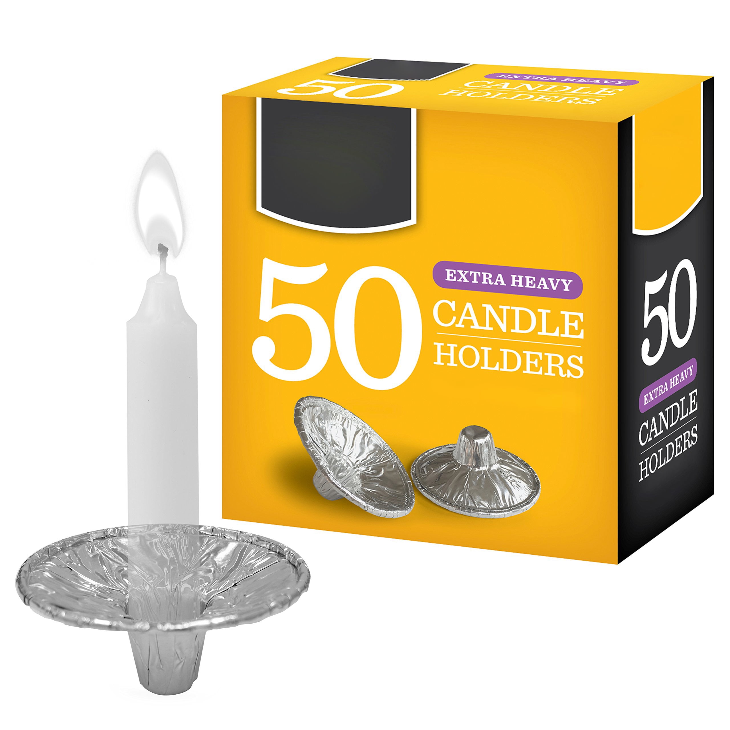 Bulk Disposable Aluminum Candle Rings, Wax Drip Guards for Shabbat ...