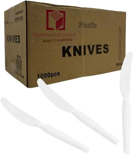 Bulk Disposable Plastic White Single Use Knives, For Parties ...