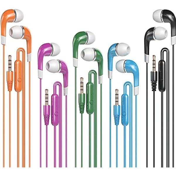 Bulk Earbuds with Microphone 10 Pack, Wired Earbuds Earphones ...