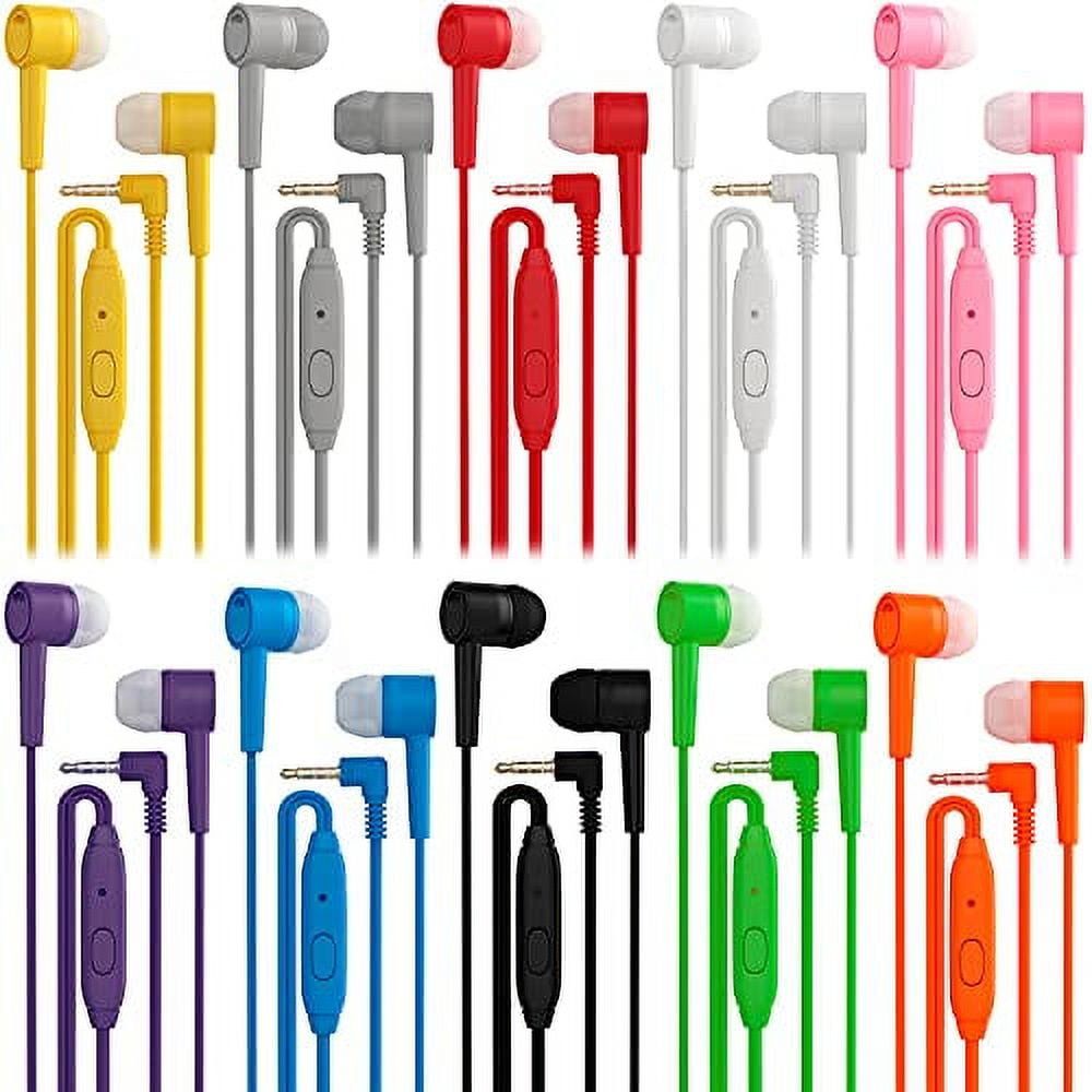Bulk Earbuds with Microphone, Wired in-Ear Earbuds with 3.5 mm ...