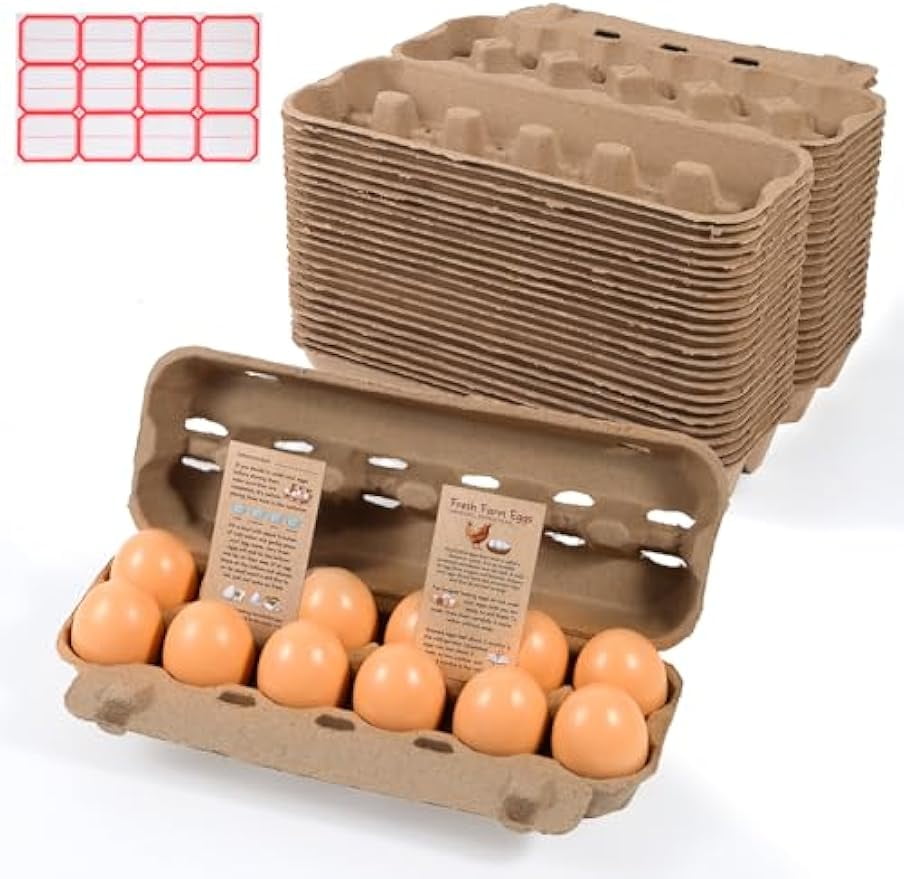 Bulk Empty Egg Cartons for Storage, Natural Paper Pulp Reusable ...
