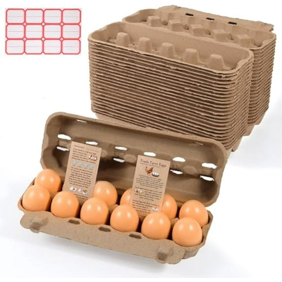 Bulk Empty Egg Cartons for Storage, Natural Paper Pulp Reusable ...