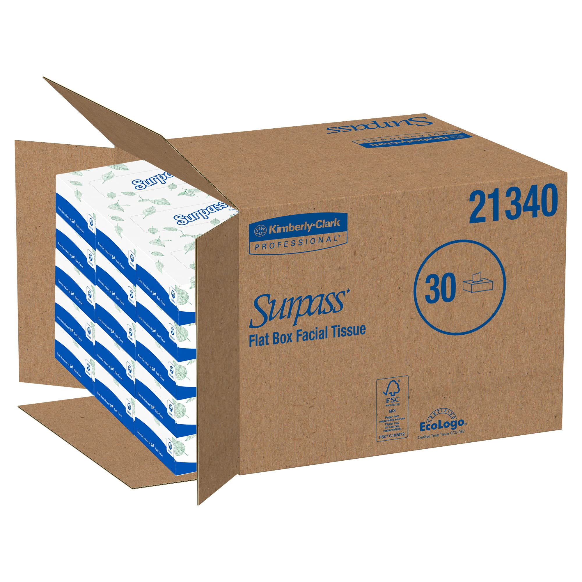 Facial Tissue for Business Bulk Pack, 3000 Sheets per Case 2-Ply White ...
