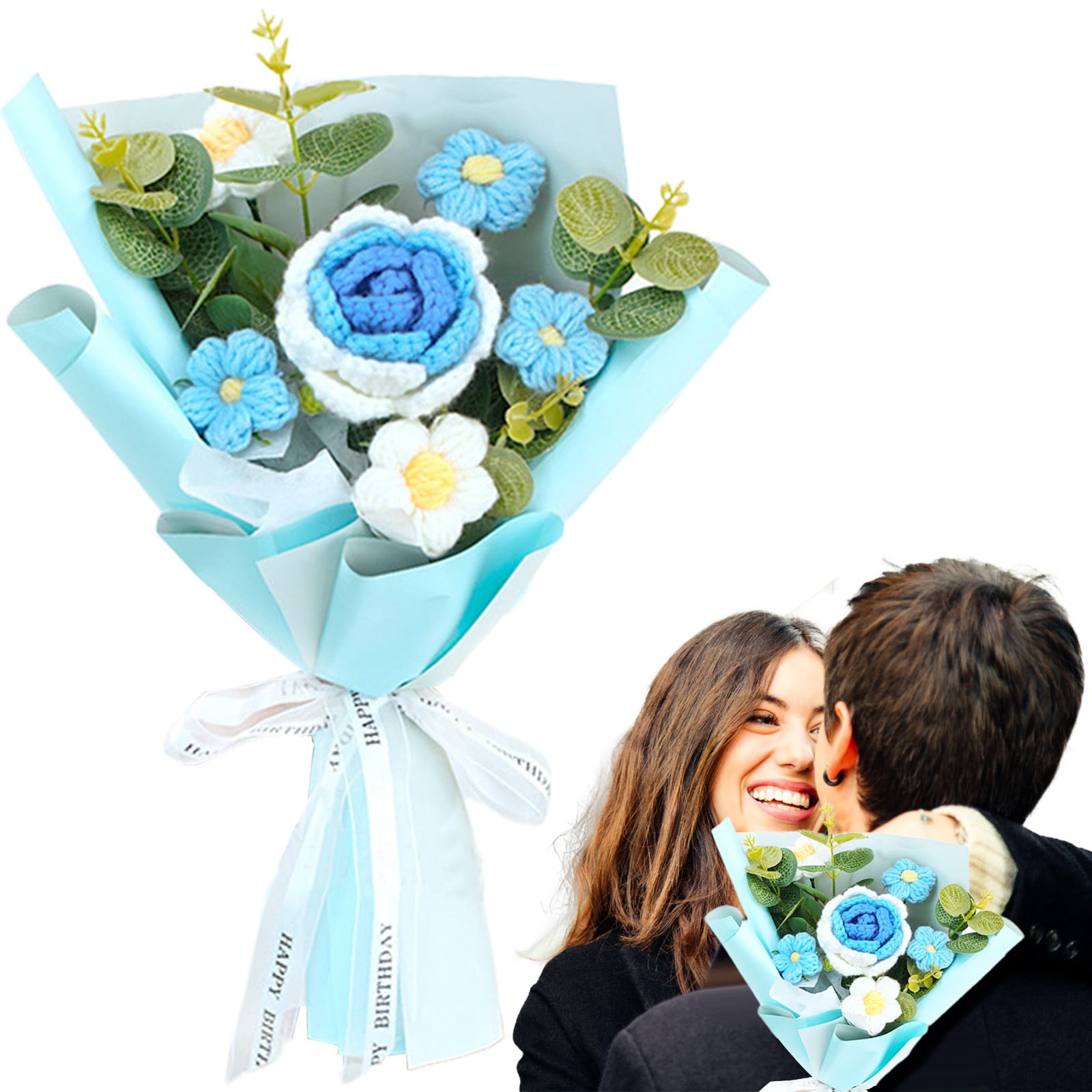 Bulk Fake Greenery For Weddings,Crochet Flowers Rose Artificial Flower ...