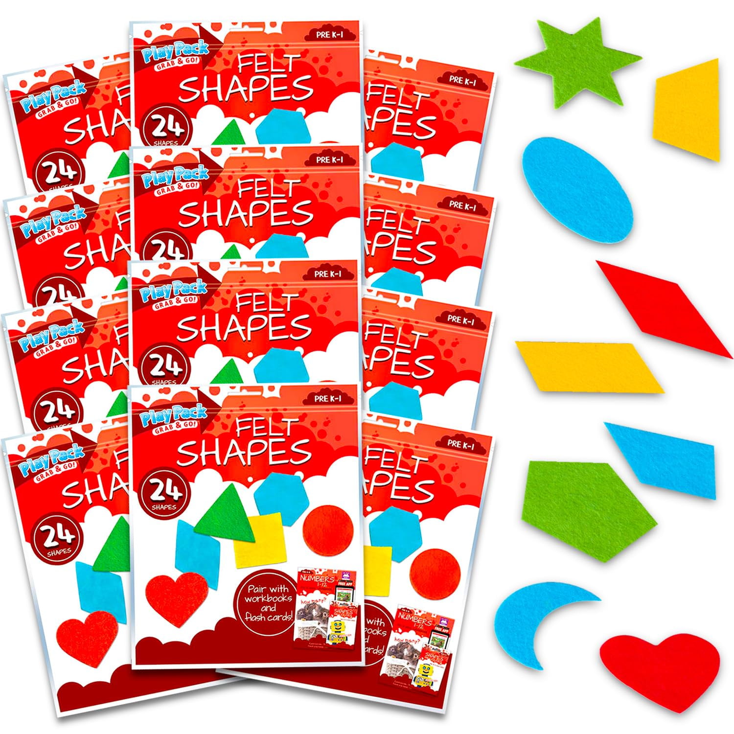 Bulk Felt Geometric Shapes STF9 Building Block Set - Bundle with 200 ...