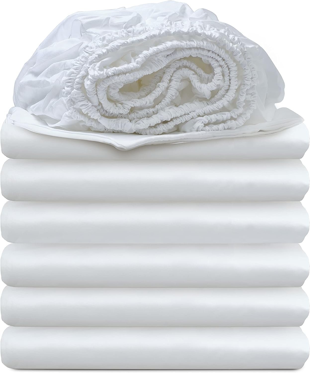 Bulk Fitted Sheets Pack of 4 Piece, White Fitted Bed Sheets 54" X 75" X ...