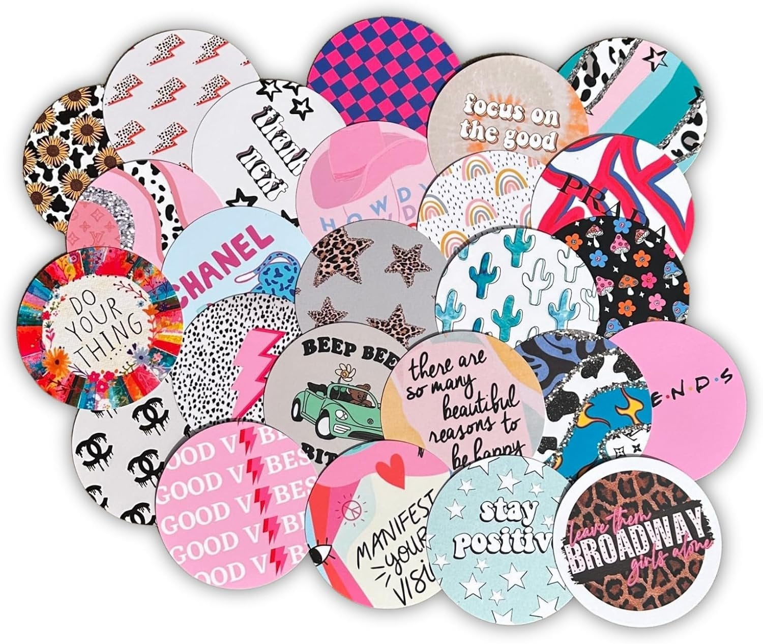 Bulk Freshie Cardstock Cutout Rounds 25 pk 2 inch Unique Mix Silicone ...