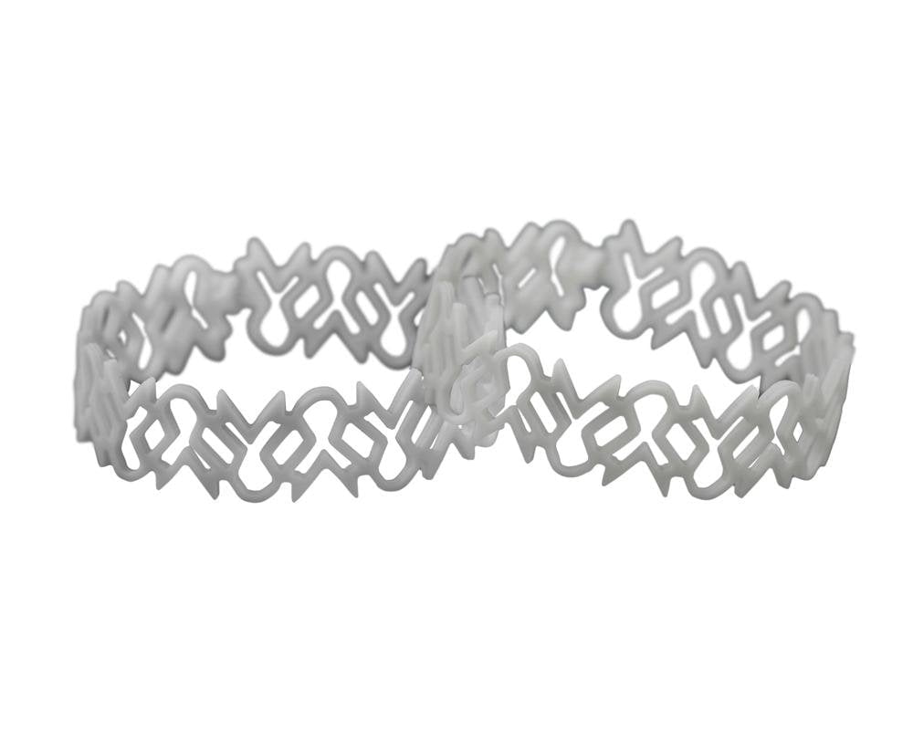 Bulk Gray Ribbon Shaped Silicone Bracelets (100 Bracelets) - Walmart.com