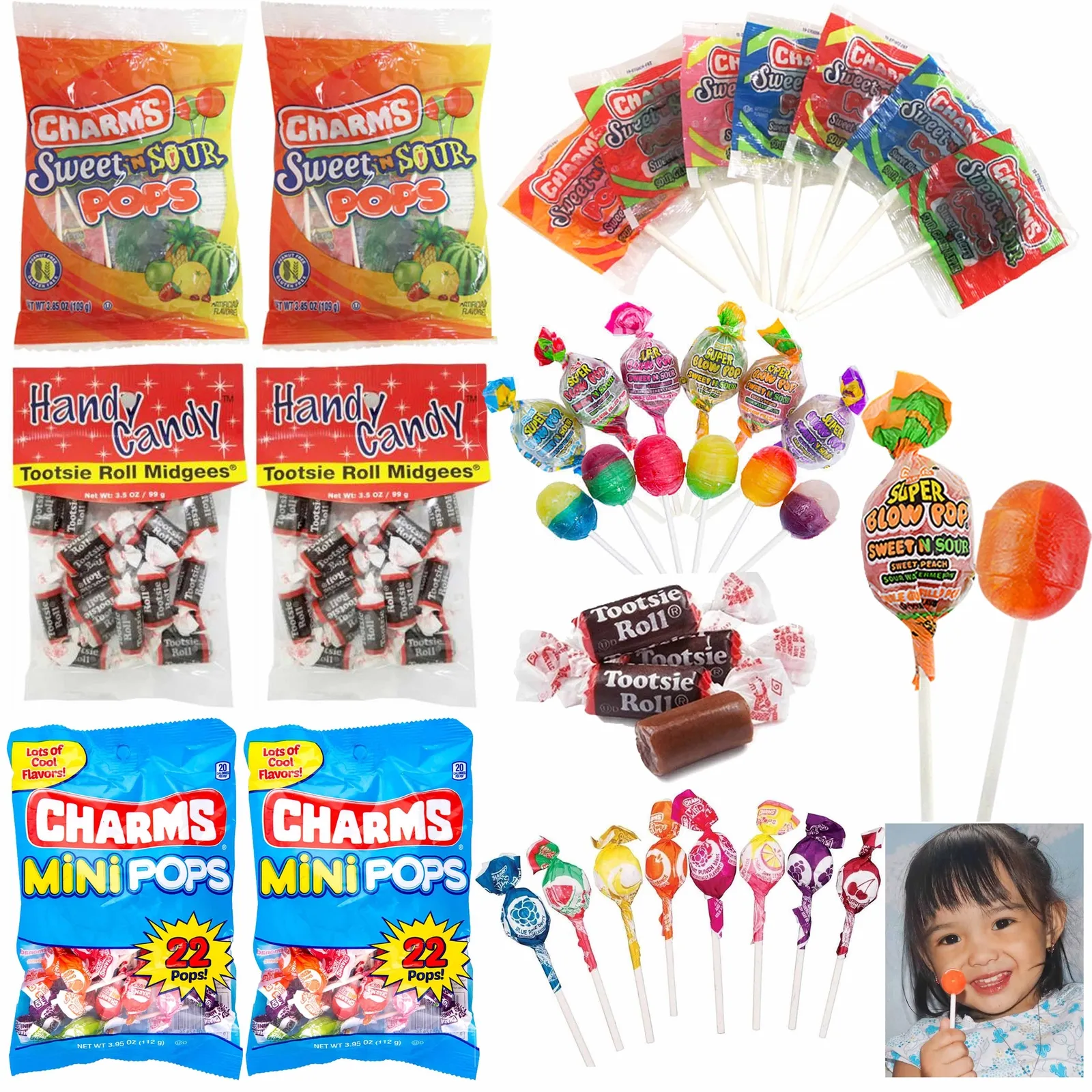 Bulk Halloween Candy Mini Pops Suckers Lollipops Tootsie Rolls Party ...