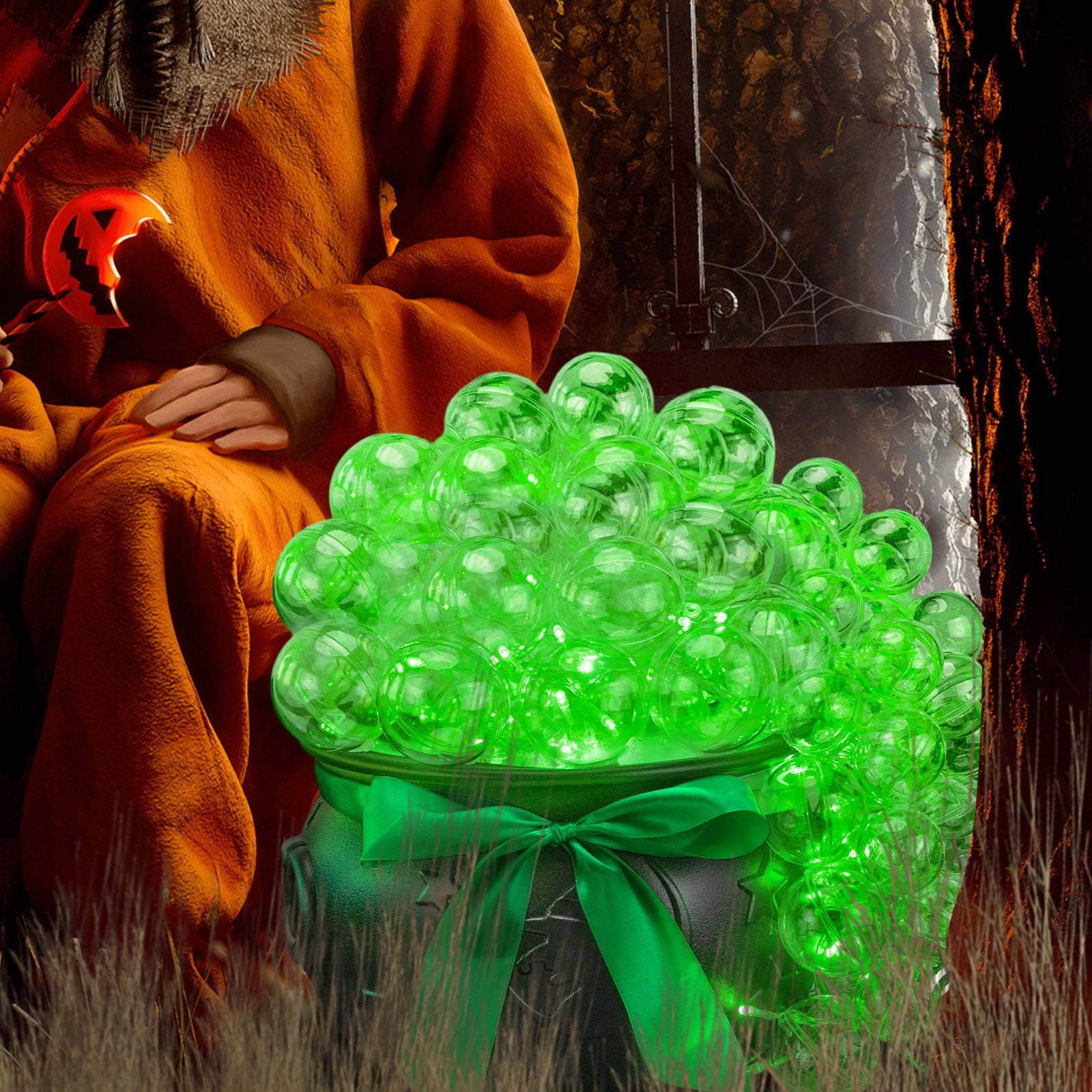 Bulk Halloween Decorations Indoor: 4-Pack DIY Bubbling Cauldron Set - Glowing Witch's Cauldron ...