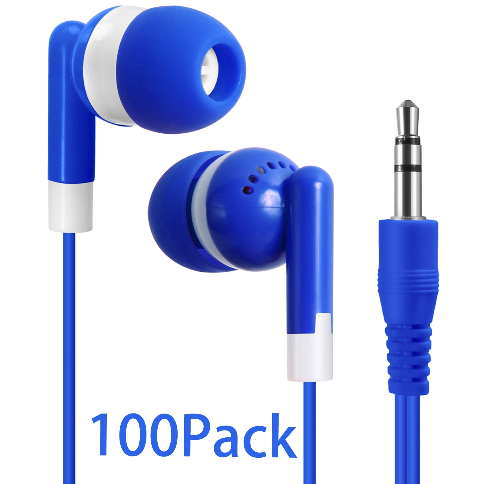 Keewonda Bulk 100 Pack Wired Earphones for Classroom, Students School ...