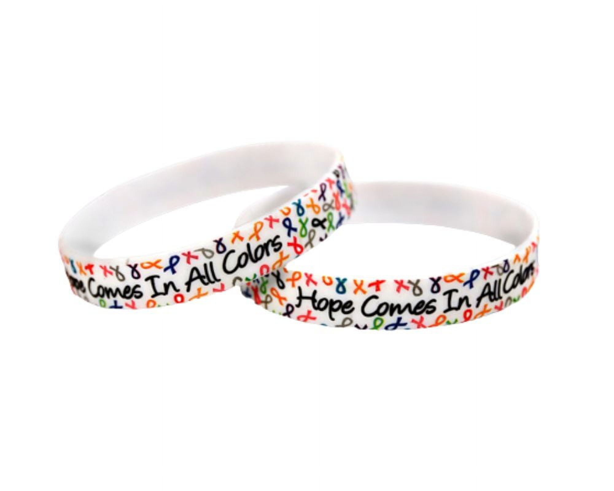 Bulk Hope Comes In All Colors Multi Ribbon Awareness Silicone Bracelets ...