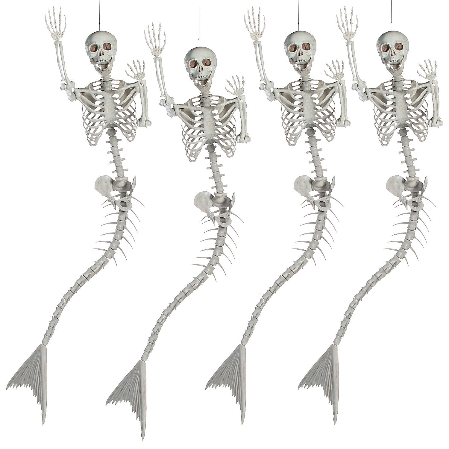 Bulk Life-Size Original Mermaid Skeleton Halloween Decorations - 4 Pc ...
