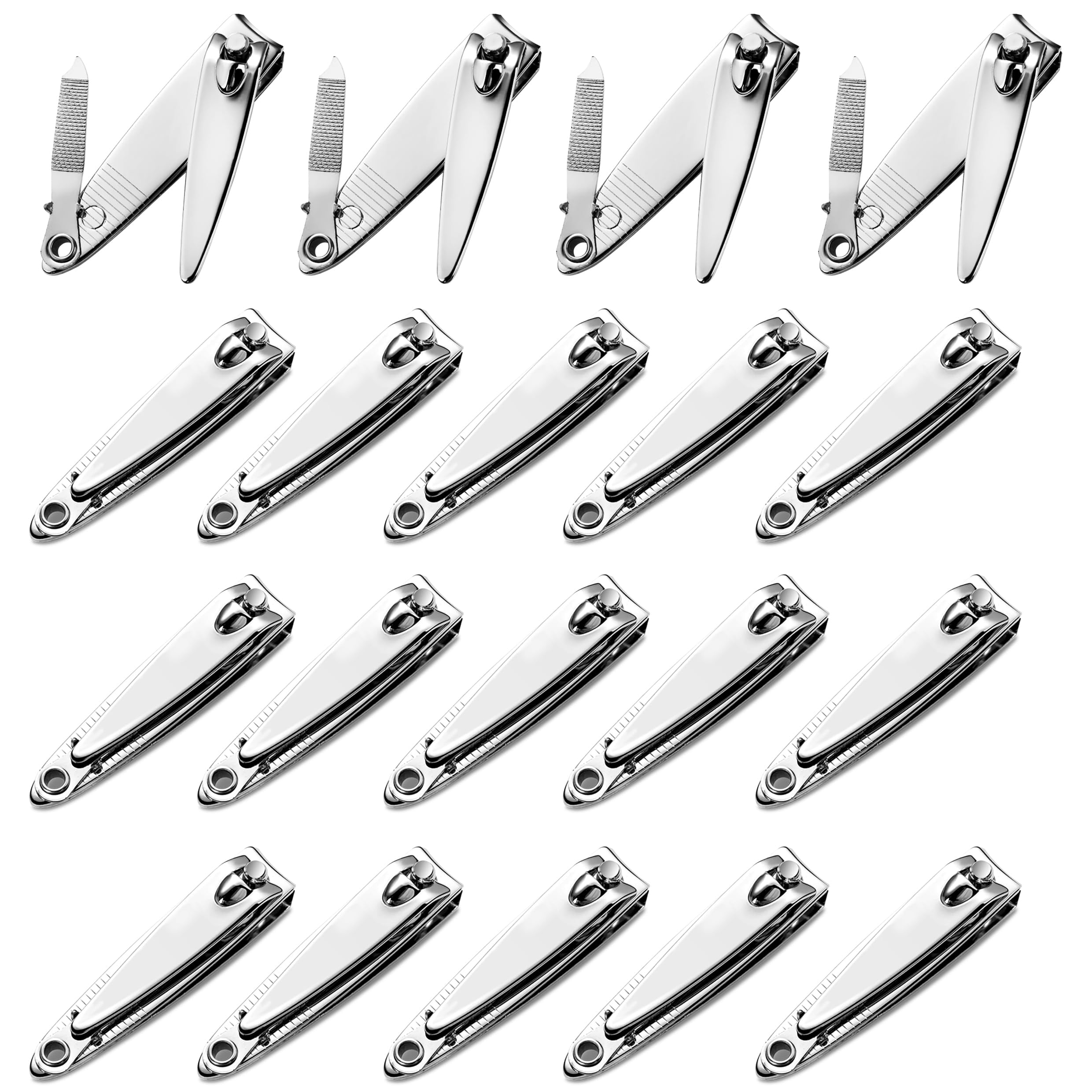 Bulk Nail Clippers with File - 50 Pack Multipack for Women & Men, Swing ...