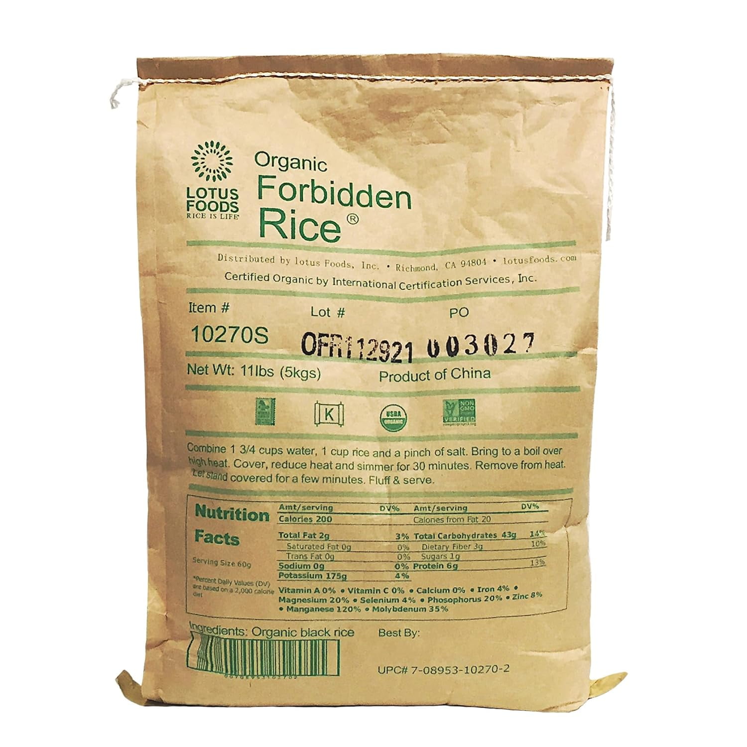 Bulk Organic Forbidden Rice - Black Rice Organic, Purple Rice, Black ...
