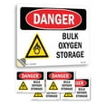 Bulk Oxygen Storage OSHA Danger Vinyl Decal Label 5 Inch x 3.5 Inch - 5 ...
