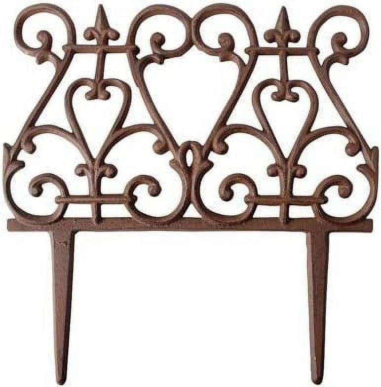 Bulk Pack of 12 Esschert Design Scroll Garden Fence Pieces, 11" H ...